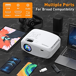CRAZVIEW Projector, 5G Portable Video Projector with WiFi and Bluetooth Function, 9500L Outdoor Projector Native 1080P Support 350 Inch Display, Compatible with Android/iOS/TV Stick/Computer