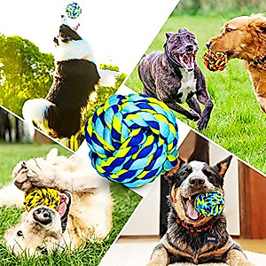 XL Dog Chew Toys for Aggressive Chewers, Dog Balls for Large Dogs, Heavy Duty Dog Toys with Tough Twisted, Dental Cotton Dog Rope Toy for Medium Dogs, 6 Pack Indestructible Puppy Teething Chew Toy