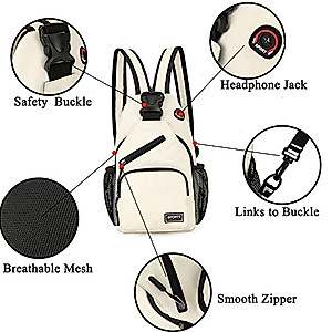 Gkaikpe Crossbody Sling Backpacks Bag for Women&Men Hiking Daypack with Earphone Hole, Crossbody Shoulders Sling Bag for Shipping Camping Travel Sports,Red