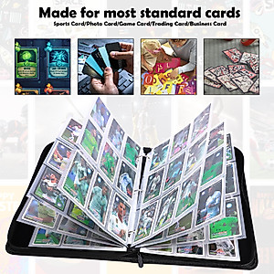 POKONBOY 900 Pockets Trading Card Binder Sleeves Baseball Card Binder Sleeves, Trading Card Holder Carrying Card Case Fit for Baseball Cards, Trading Cards, Football Cards (Black)