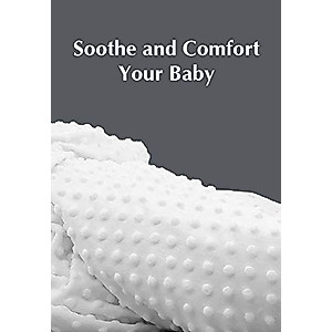 American Baby Company Heavenly Soft Chenille Receiving Blanket, 2-Layer Design with Minky Dot & Silky Satin, White, 30" x 40" for Boys and Girls