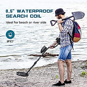 Metal Detector Tilswall Professional for Kids, High Accuracy Adjustable, 8.5 Inch Search Coil Waterproof with LCD Display, All Metal & Disc Mode Easy to Use