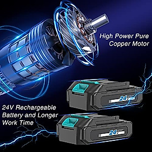 HAJACK Mini Chainsaw 6-Inch, Electric Cordless Chainsaw with 2 Batteries & 2 Chains, Power Battery Chain Saws, Portable Handheld Chainsaw for Tree Trimming & Wood Cutting, Small Rechargeable Chain Saw