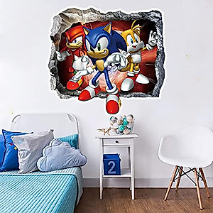 The Hedgehog Cartoon Wall Stickers for Kids Bedroom Decoration Background Wall Decals Home Decor