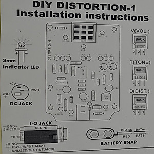 Build Your Own Distortion Guitar Pedal DS-NO1 Effects Stompbox Kit Shining Glod with With Full DIY Parts Incl