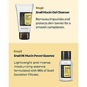 COSRX All About Snail Korean Skincare | TSA Approved Travel Size, Gift Set with Face Gel Cleanser, Essence, Cream & Eye-cream, Repairing, Recovering, Rejuvenating Kit with Snail Mucin, Korean Skincare