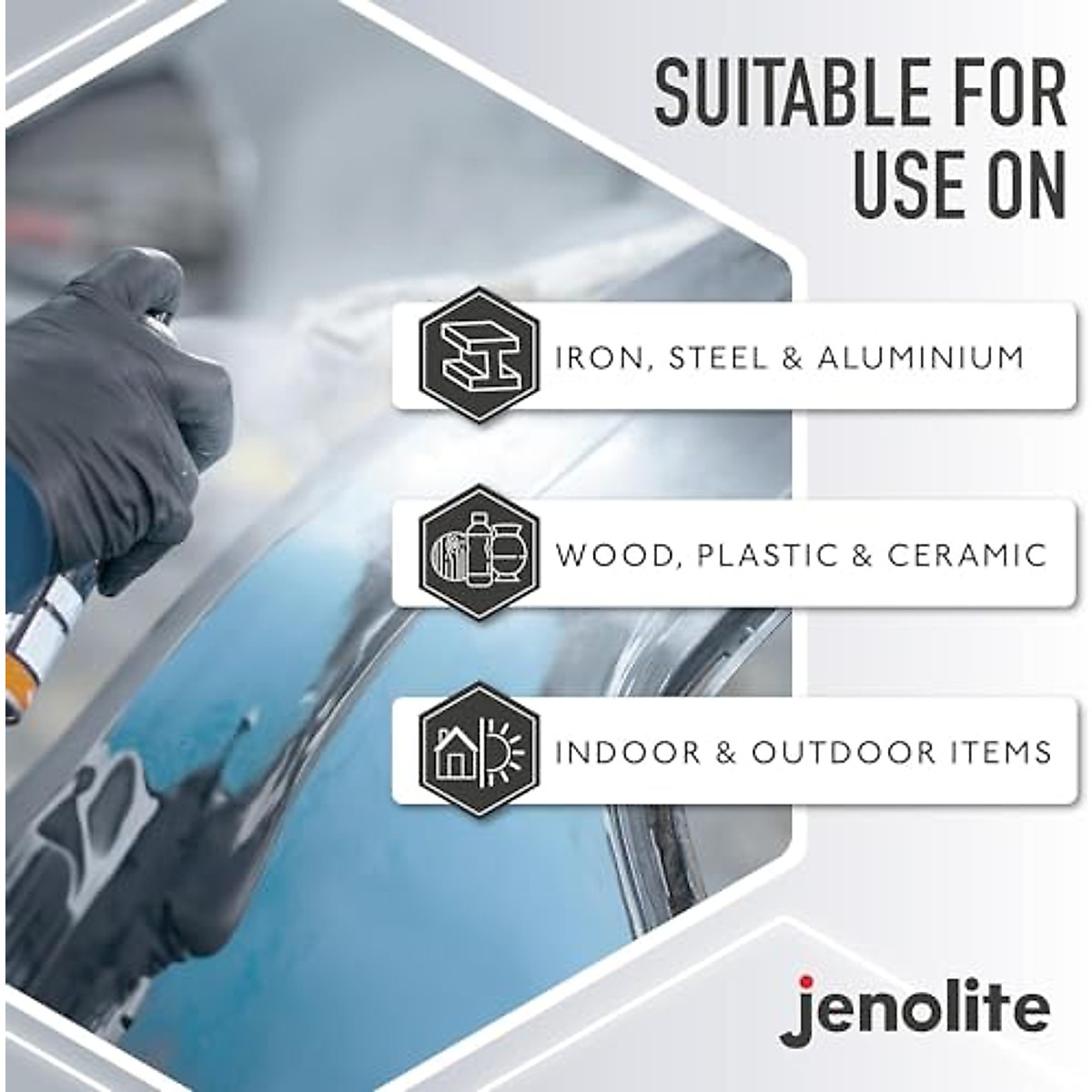 JENOLITE Directorust Spray Paint for Metal - COBALT BLUE - Gloss Finish for Indoor and Outdoor use - Multi-Surface for Metal, Plastic, Ceramic, Wood & Rusted Surfaces - 400ml (13.52fl oz), RAL5013
