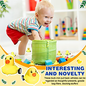 Hiboom 100 Pcs Mini Duck Pull Back Cars Toys Duckies Race Car Yellow Duck Push and Go Cars Racing Toy Vehicle Set for Birthday Party Favors Stocking Fillers Decorations Accessories