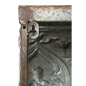 Creative Co-Op White & Grey Decorative Metal Wall Shelf, Zinc