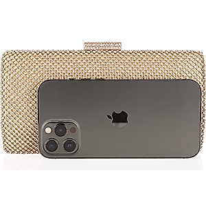 Venoline Women’s Crystal Evening Handbags Rhinestones Ladies Clutch Sparkling Purse Bags Gold