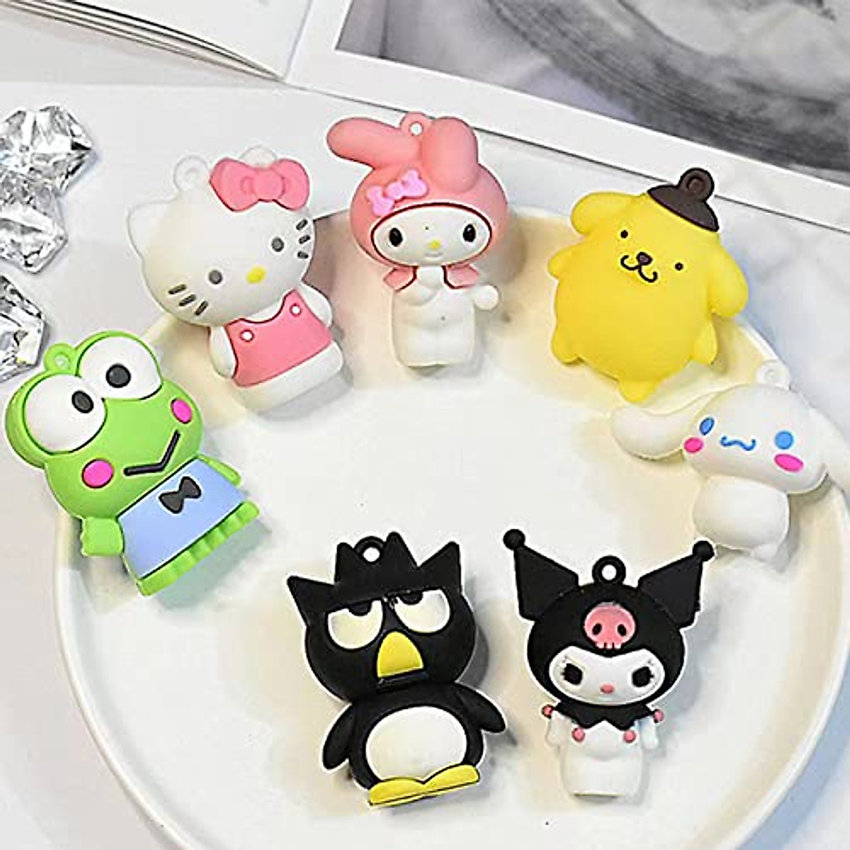 Gonii 7Pcs Cute Anime Cake Topper Set, Kawaii Anime Figure,Anime Theme Party Decoration Supplies,Gift for Anime Fans or Friends