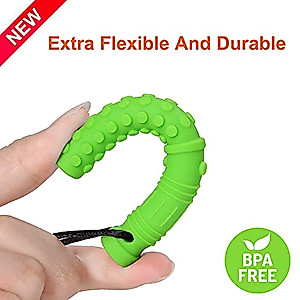 Chewy Necklace Sensory, Seeway Mace Chew Necklace for Sensory Kids, Autism Chew Toys, BPA Free, Food Grade Silicone Safety for ADHD, SPD, Oral Motor Children, Kids, Boys, and Girls【4 Pack】