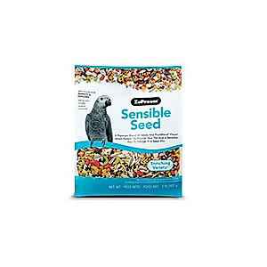 ZuPreem Sensible Seed Bird Food for Parrots & Conures - Premium Blend of Seeds, FruitBlend Pellets for Caiques, African Greys, Senegals, Amazons, Eclectus, Small Cockatoos (2 lb Bag)