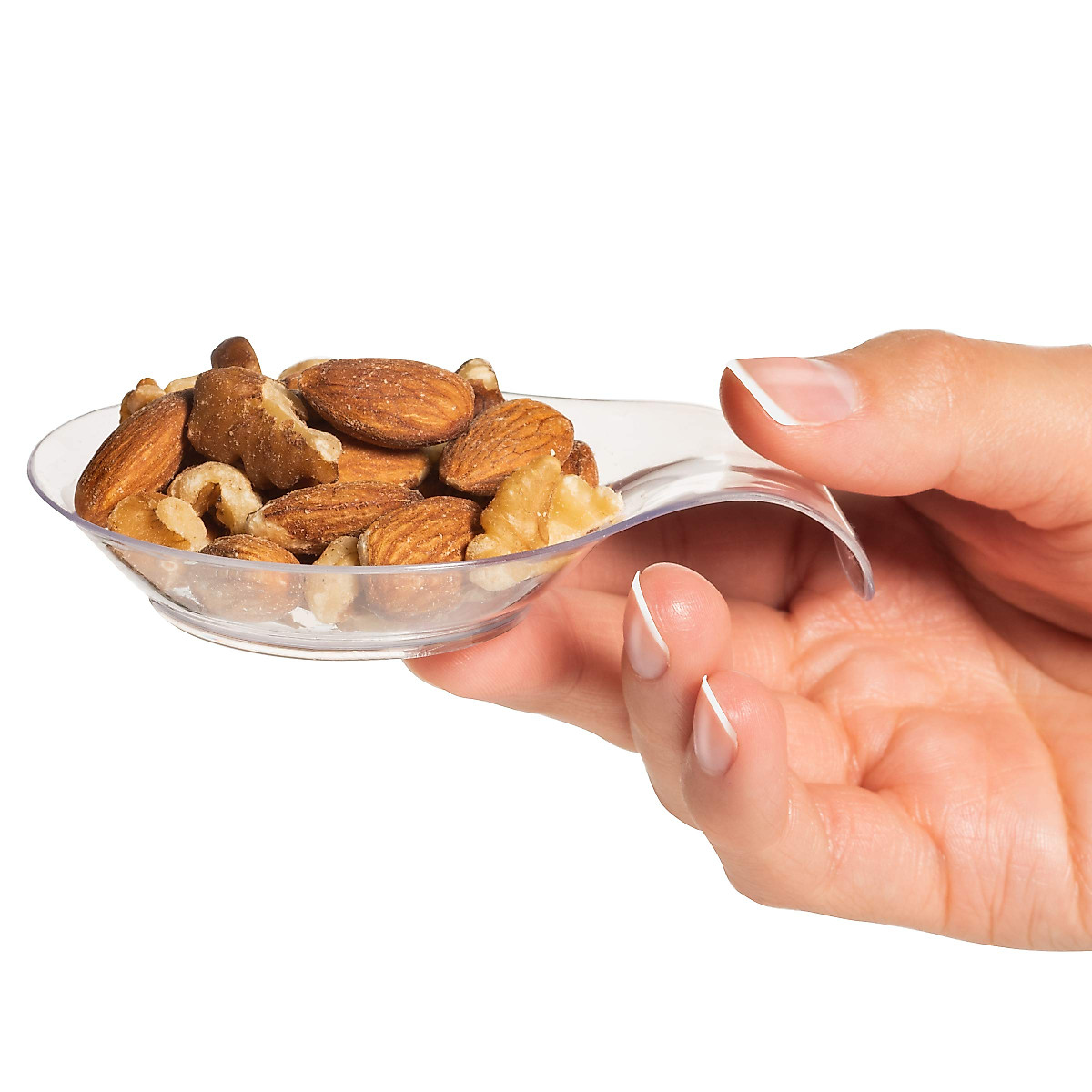 LORESO Comma Appetizer Spoon for Serving Desserts, Cakes, and Hors d'oeuvres plates - 48 Count Clear Plastic Decorative Tasting Spoons, Reusable Clear - 48CT …