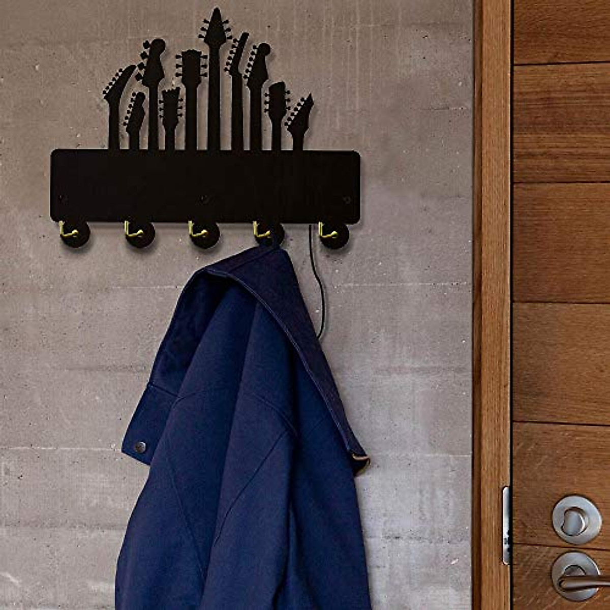 The Geeky Days Guitar Design Home Decor Wall Art Wall Hook Bedroom Decor Hanger Music Instrument Coat Bags Clothes Hook Keys Holder Towel Hooks for Music Lover Gift