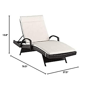 Christopher Knight Home Salem Outdoor Wicker Adjustable Chaise Lounges with Arms, with Cushions, 2-Pcs Set, Multibrown / Ivory