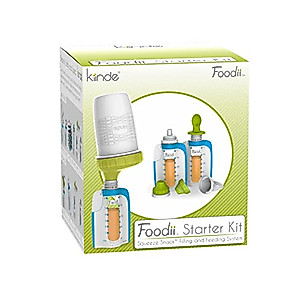 Kiinde Foodii Baby Food Maker System for Homemade Squeeze Pouches with Reusable Spouts, Spoons, Food Storage Pouch Starter Kit for Babies and Toddlers