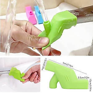 Alvinlite Faucet Extender, Silicone Sink Spout Extender Children Water Spout Cover Hand Washing Handle Extender Hand Wash Helper for Bathroom Kitchen(Blue)