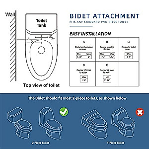 Awinner Bidet Toilet Seat Attachment，Non-Electric Ultra-Thin Fresh Water Sprayer Bidet with Self Cleaning Dual Nozzle，Adjustable Water Pressure Bidet Attachment for front and rear wash