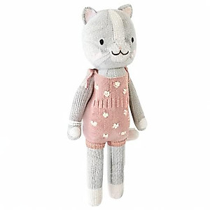 cuddle + kind Daisy The Kitten Little 13" Hand-Knit Doll – 1 Doll = 10 Meals, Fair Trade, Heirloom Quality, Handcrafted in Peru, 100% Cotton Yarn