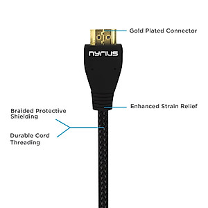 Nyrius Aries Home+ Wireless HDMI 2X Input Transmitter & Receiver for Streaming HD 1080p 3D Video and Digital Audio (NAVS502) - Bonus Additional Nyrius HDMI Cable Included