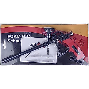 Foam Gun, Preciva Professional Foaming Gun Heavy Duty PU Expanding Foam Gun Spray Application Applicator Caulking Gun (Red)