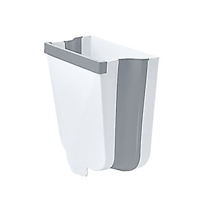 Rumtut Hanging Kitchen Cabinet Door Lid Trash Can, Gallon Small Trash Can, Hanging or Standing Plastic Compost Bin for Cabinets/Bedroom/Office/Camping