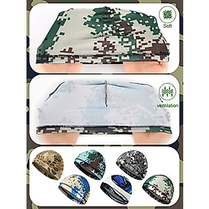 SATINIOR 6 Pieces Cooling Skull Caps for Men Helmet Liner Sweat Wicking Cap Wicking Beanies Hat Liner for Cycling Running (Cool Patterns)