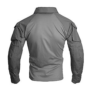 EMERSONGEAR Combat Airsoft Tactical Shirts for Men Long Sleeve Military (Wolf Gray, S)
