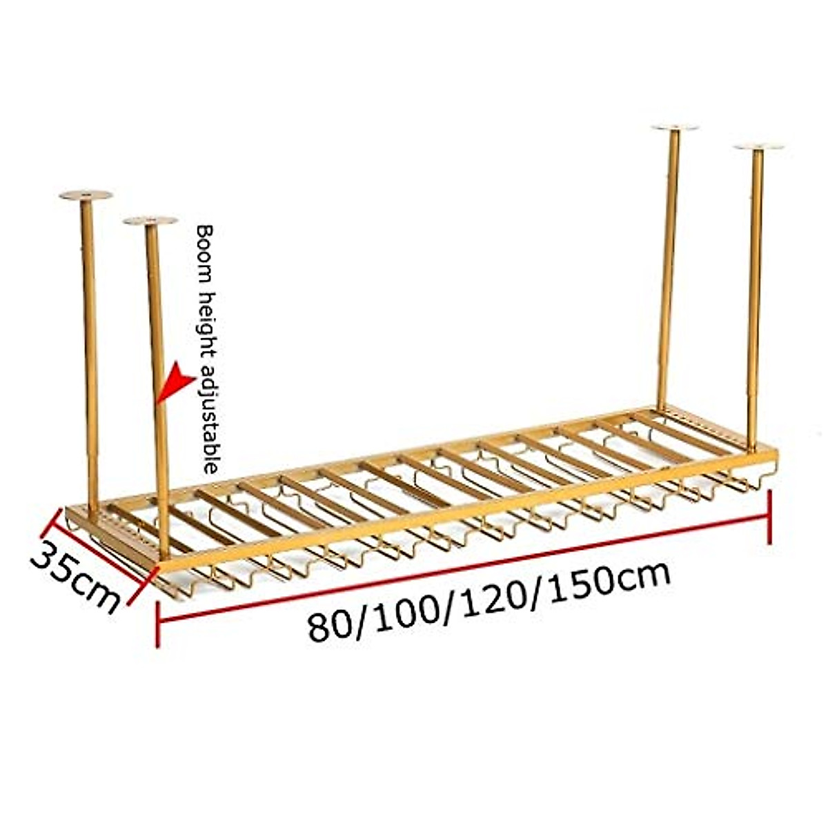 Stylish Simplicity Down Wine Glass Stylish Simplicity Rack Vintage Wrought Iron Household Simple Goblet Bracket Kitchen Cutlery Bottle Holder Adjustable Height Bar Floating Wine Rack (Golden 120 * 3