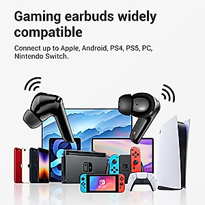 Mood Pie Wireless Earbuds,Bluetooth 5.3 Earbuds with 80H Playtime IPX7 Waterproof Stereo Sound True Wireless Charing Earbuds with 4 Bulit in Microphone Noise Canceling Ear Buds for Sport and Working