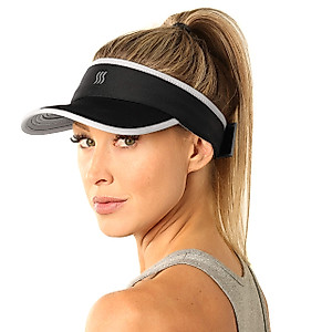 SAAKA Super Absorbent Visor for Women. Premium Packaging. Running, Tennis, Golf & All Sports. Lightweight & Adjustable. Black