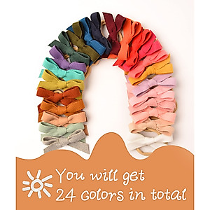 24PCS Baby Nylon Headbands Hairbands Hair Bow Elastics for Baby Girls Newborn Infant Toddlers Kids