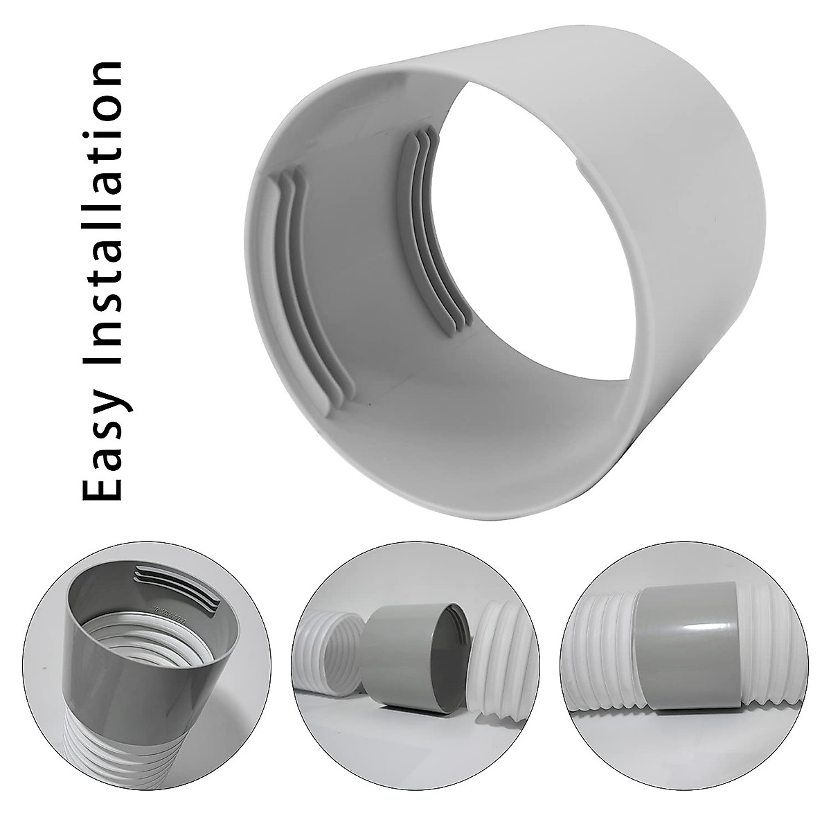 MQIDLFE Portable AC Coupler Thread Portable A/C AC Air Conditioner Exhaust Hose Couple 5inch (130mm) AC Hose Coupler Coupling Extension