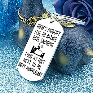 Aisity Funny Keychain for Boyfriend Husband Gifts from Wife Girlfriend Romantic Anniversary Birthday Valentines Day Gifts Stocking Stuffers for Women Men Happy Anniversary Key Chain