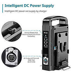 Neewer BP-2CH Dual Channel V-Mount/V Lock Battery Charger with DC 16.5V Power Supply Output Compatible with Any V-Mount Battery (XLR Cable/Battery Not Included)