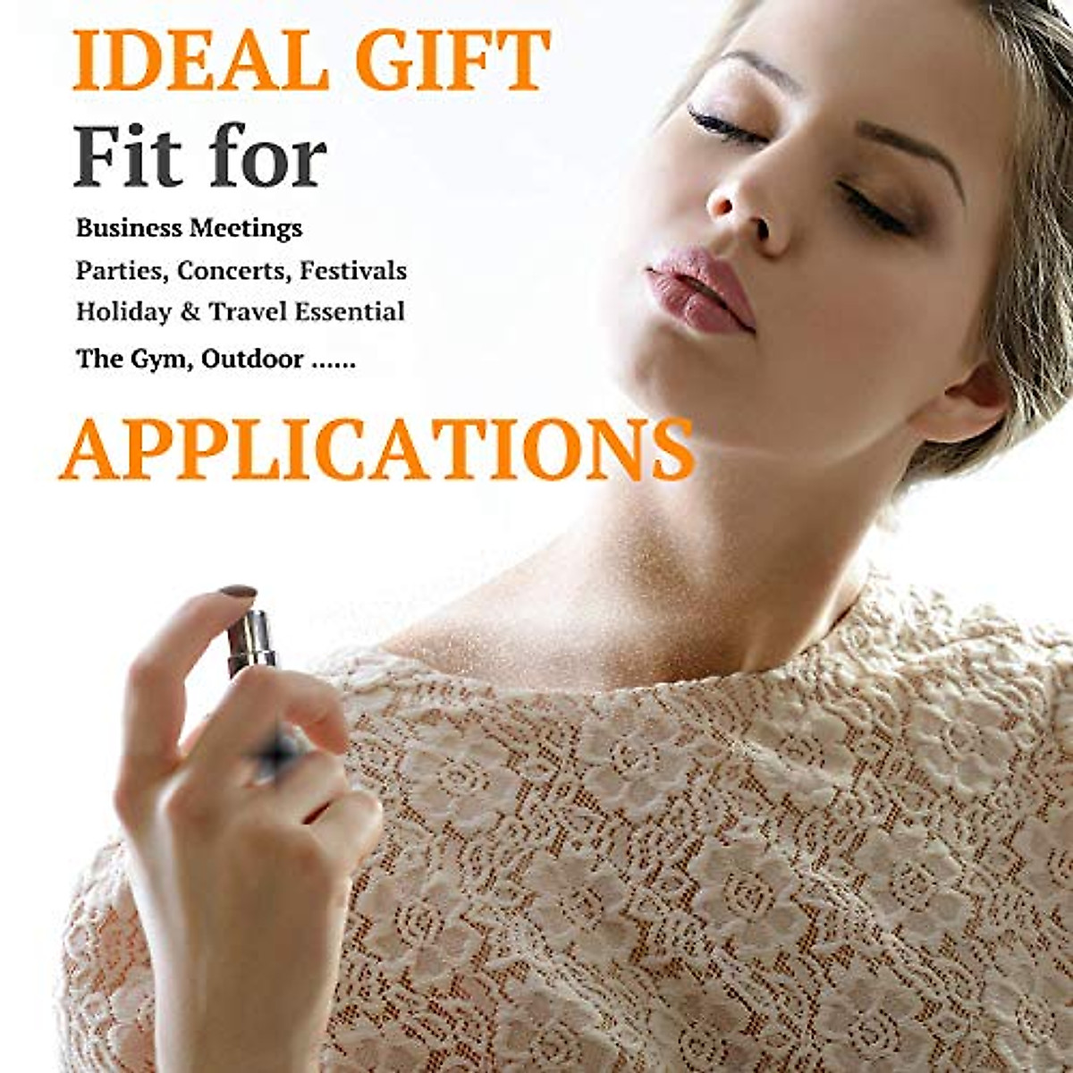 D-LOTUS Refillable Perfume Atomizer 5ml Perfume Bottle, Mini Travel Atomizer Empty Portable Perfume Spray Bottle (Black and Silver)