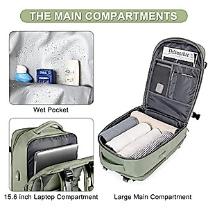 coofay Travel Backpack For Women Men Airline Approved Carry On Backpack Flight Approved Waterproof Sports Luggage Backpack Casual Daypack Small Hiking Backpack Grey Green