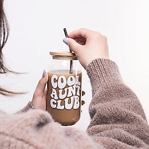 Aunt Gifts From Niece, Nephew - Auntie Gift Ideas Coffee Glass Cup Gift For Aunt To Be, New Aunt, Promoted To Aunt, Pregnancy Announcement For Aunt - Birthday, Mothers Day, Christmas For Aunt