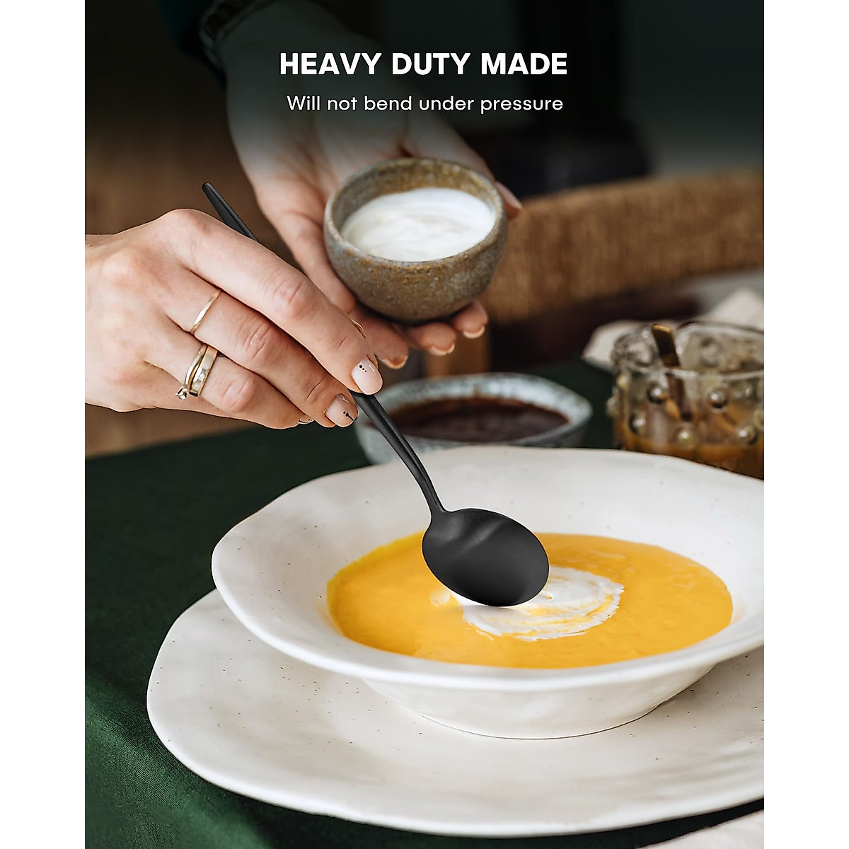 EUIRIO 30-Piece Silverware Set for 6, Stainless Steel Flatware Set Matte Black, Modern Brushed Thick Cutlery Set with Spoons Forks and Knives, Utensil Sets for Home Kitchen Hotel, Dishwasher Safe