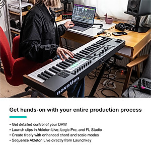 Novation Launchkey 61 [MK3] MIDI Keyboard Controller — Seamless Ableton Live Integration. Chord Mode, Scale Mode, and Arpeggiator. All the software you need for Music Production.