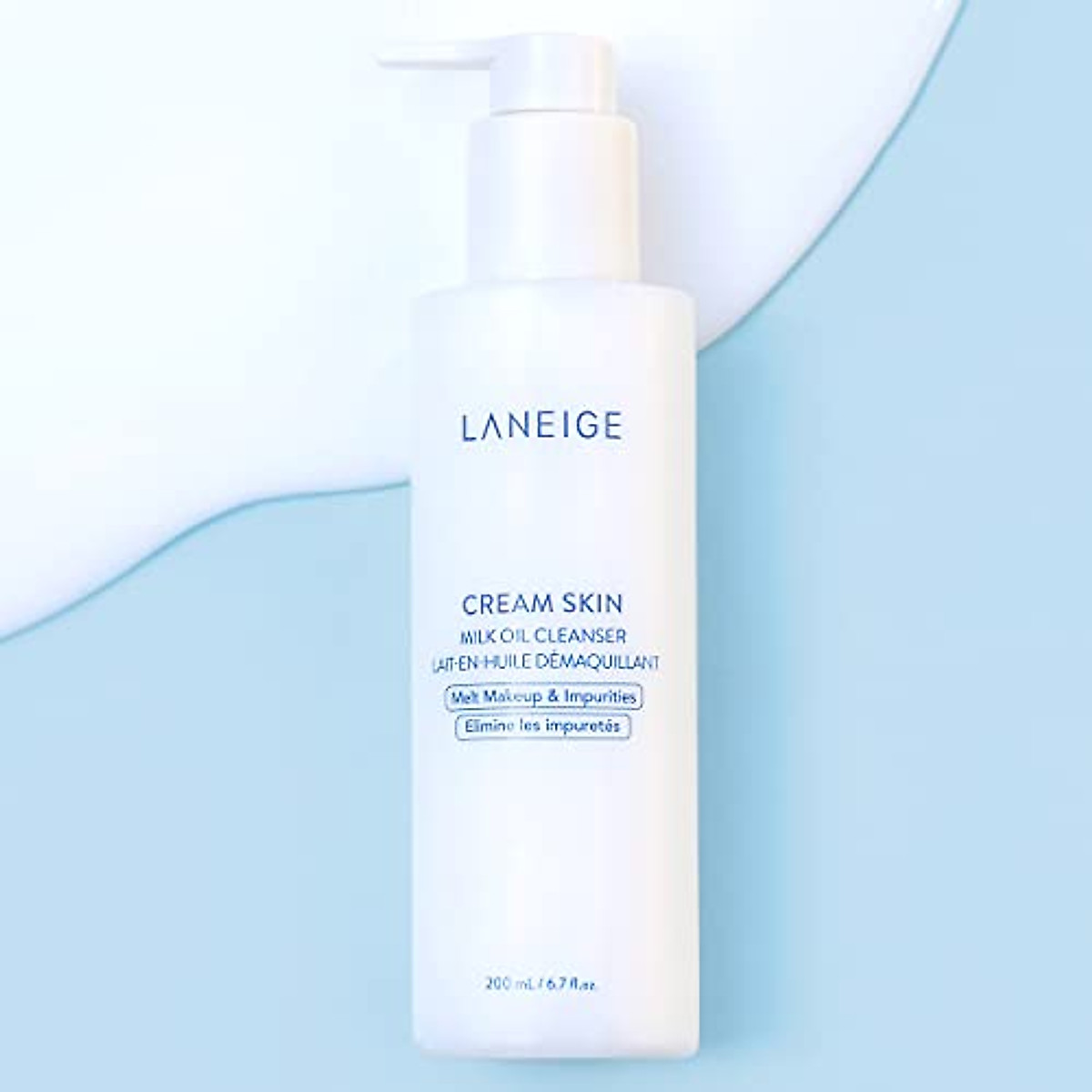 LANEIGE Cream Skin Milk Oil Cleanser: Soothe, Purify, and Melt Away SPF & Makeup, 6.7 fl. oz.