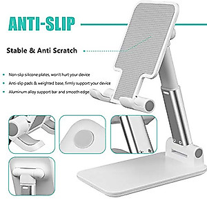 Cell Phone Stand for Desk, Angle Height Adjustable Phone Holder for Office, Compatible with iPhone 12 11 Pro XS Max XR 8 7 6S Plus, Samsung S20+ Note10, Tablets, Charging Accessories