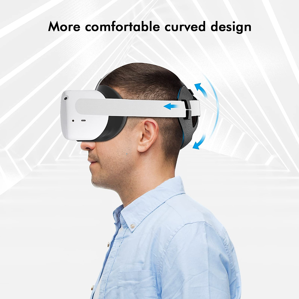 Head Back Padding for Oculus Quest 2, Gravity Pressure Balance Cushion Comfortable Soft TPU Pad for VR Head Strap, Non-Slip Head Protector VR Accessories