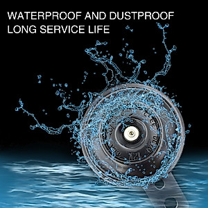 ZBGUN 1 PC Car Snail Horn Whistle, 3.7In x 2.5In 12V Metal Round Loud Speaker Scooter Snail Horn Accessories, Universal Waterproof Durable Vehicle Disc Horn for Motorcycle Moped Dirt Bike (Black)