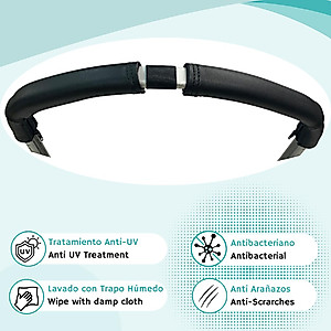 Leatherette Handlebar Covers for Bugaboo Cameleon 1 and 2 (Does Not Replace Rubber) Black