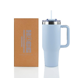 Hogg Big Swig 40 oz Tumbler with Handle and Straw - Icy Wonderland, Spill Proof Tumbler with Straw, Insulated Cups with Lids and Straws, 40oz Tumbler with Handle, Light Blue Tumbler