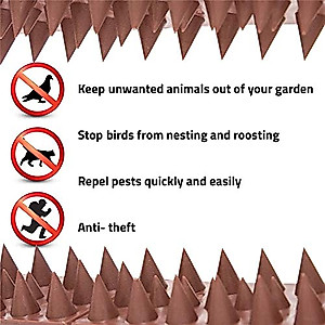 Defender Spikes, Cat and Bird Fence Spikes 20 Feet, Plastic Deterrent Anti Theft Climb Strips to Keep Racoons Away