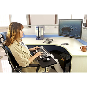 Ergonomic Laptop Keyboard Mouse Chair Stand Mount Holder Installed to Chair