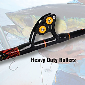 Fiblink Bent Butt Trolling Rod 2-Piece Saltwater Offshore Fishing Rod Big Game Roller Rod Conventional Boat Pole (6' / 80-120lb)